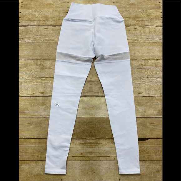 ALO Yoga | Pants & Jumpsuits | Nwot Alo Yoga White Legging With Mesh ...